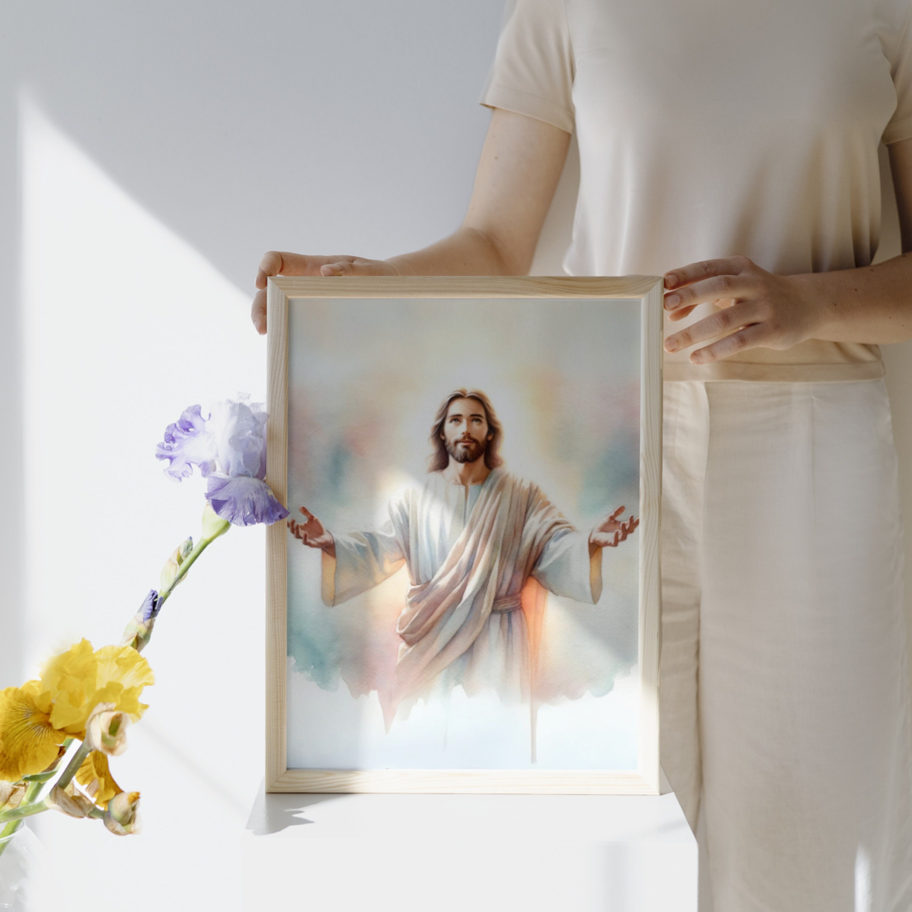 Jesus Embrace, Jesus Christ Hug, Jesus Painting Print Christian Artwork ...