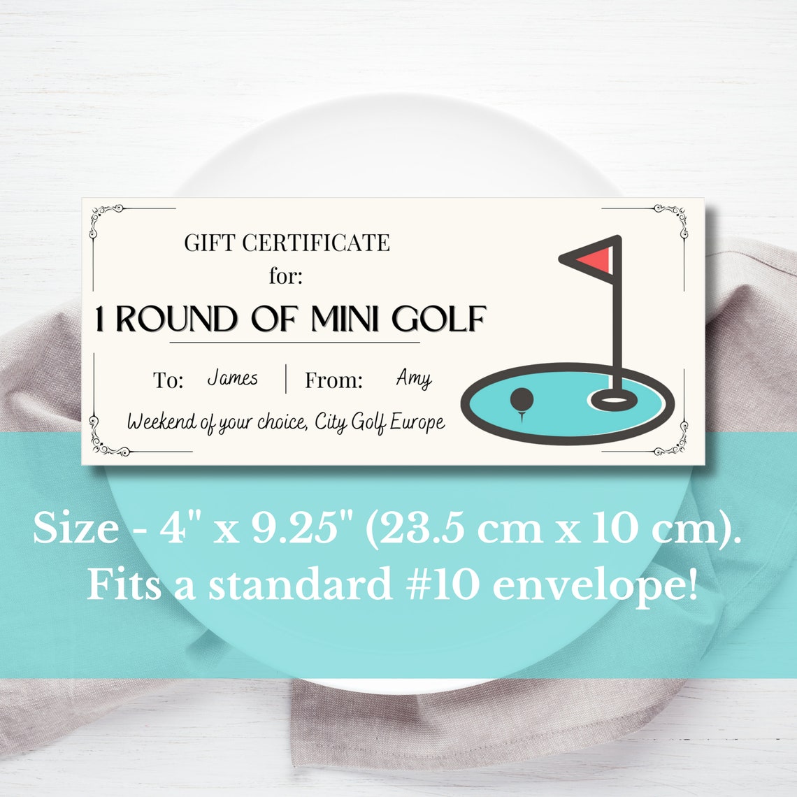 Mini Golf Gift Certificate, Miniature Golf Surprise Gift Voucher ...