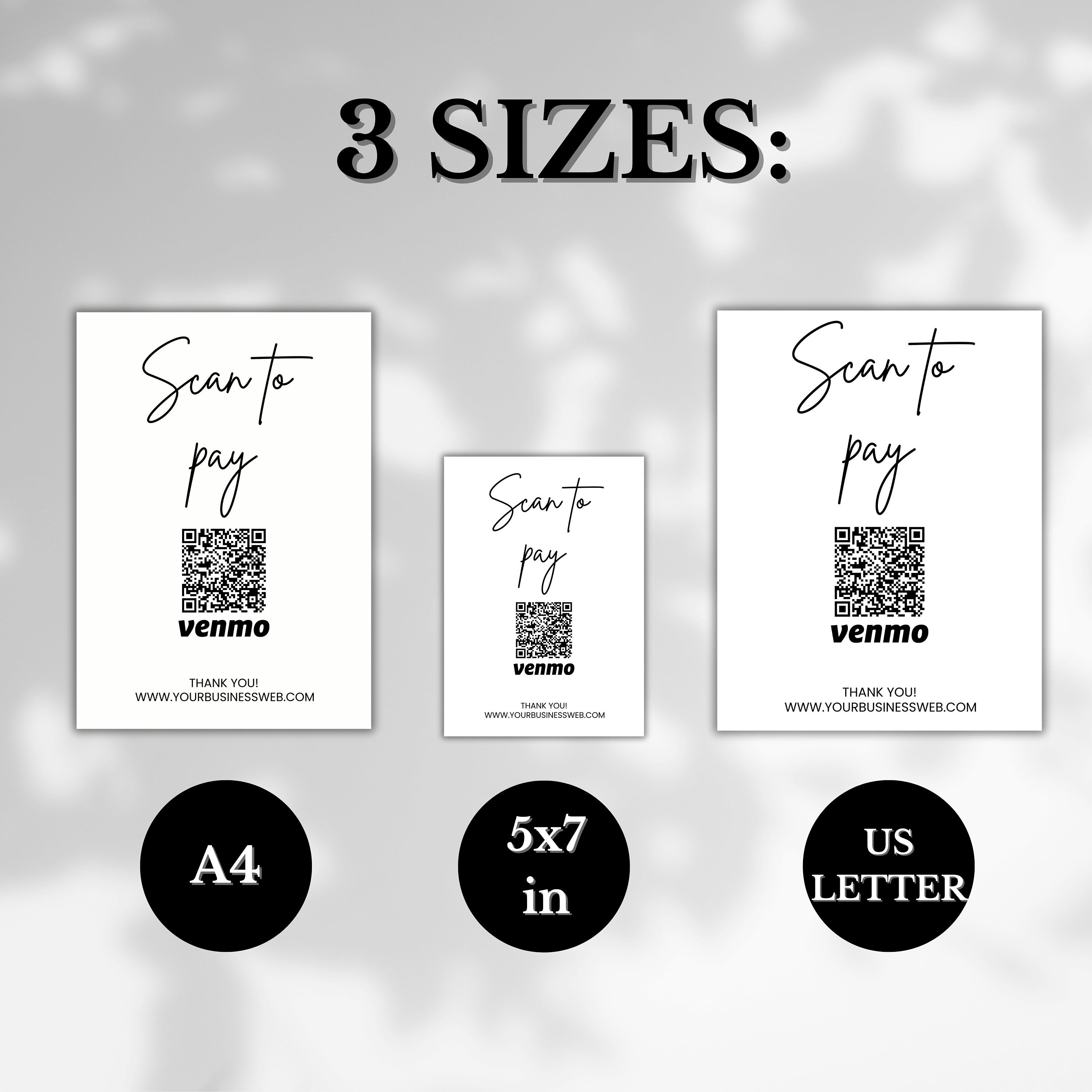 Editable Venmo QR Code Sign Scan to Pay, Custom Venmo Pay Sign Canva ...