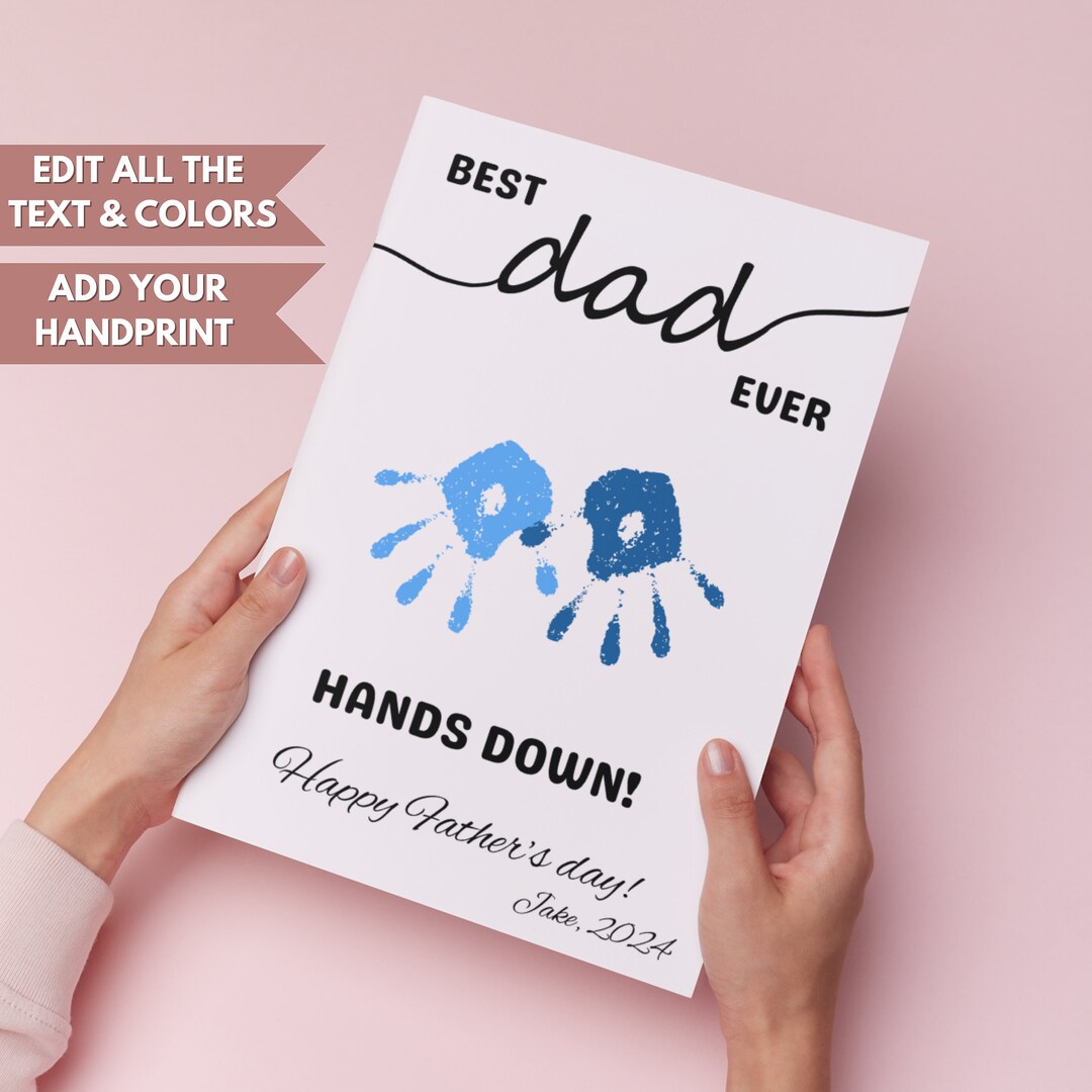 Father's Day Handprint Craft Best Dad Ever Hands Down, Handprint Sign ...
