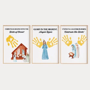 Nativity Handprint Art Craft Bundle, Birth of Jesus Sunday School Craft ...