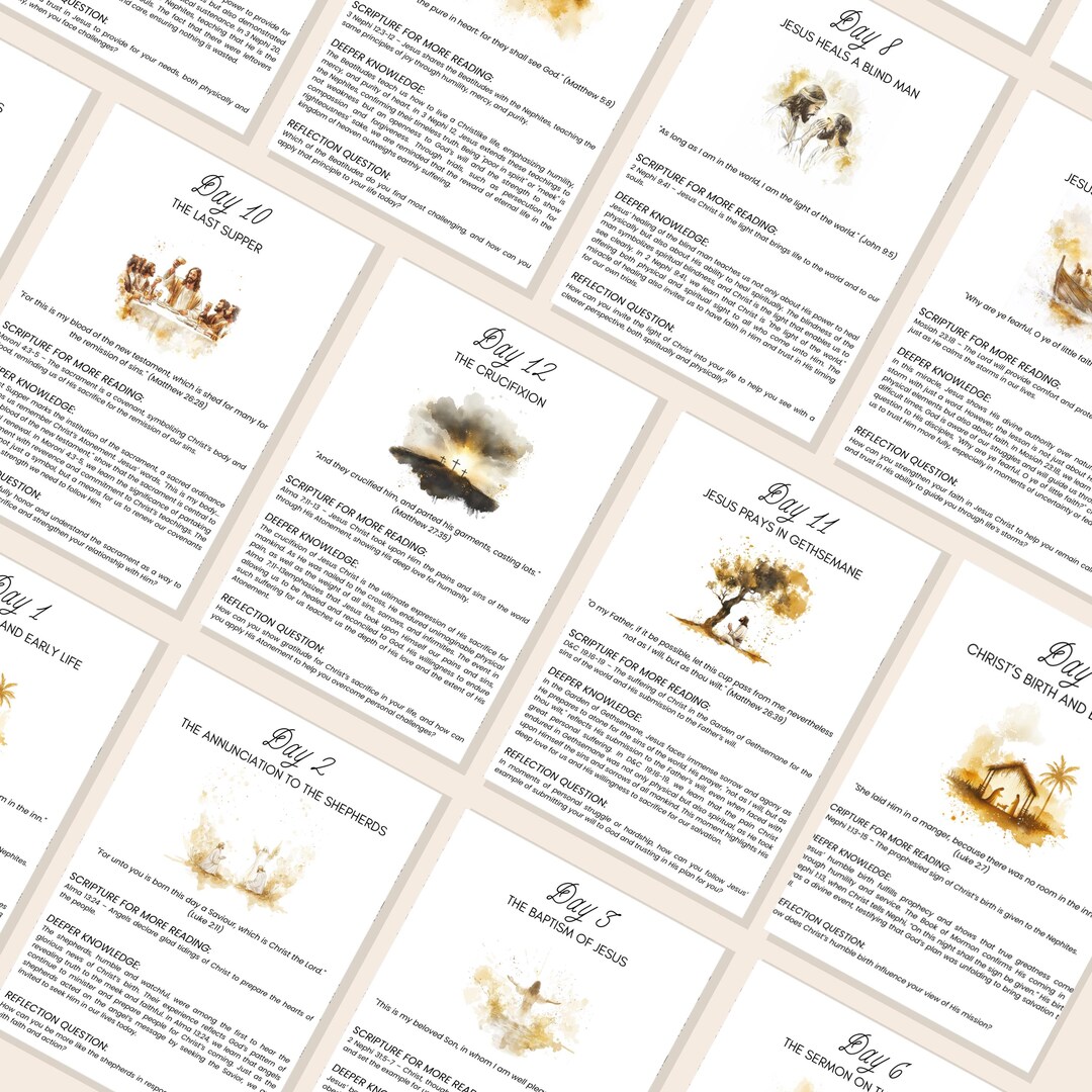 LDS Easter Study Cards Printable, Holy Week Scripture Cards, Easter ...