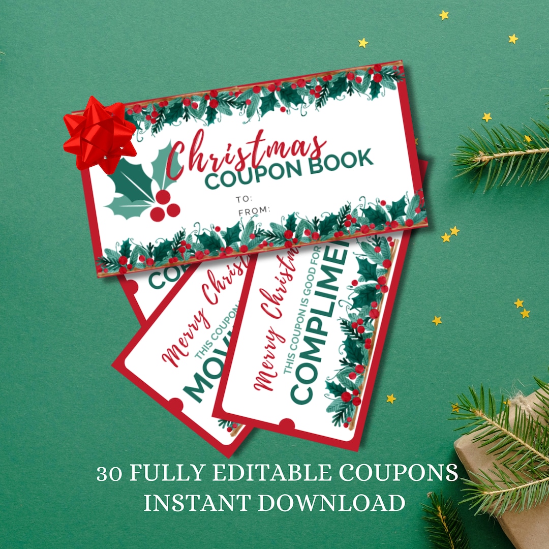 Editable Coupon Book Template Custom Christmas Coupons - Etsy