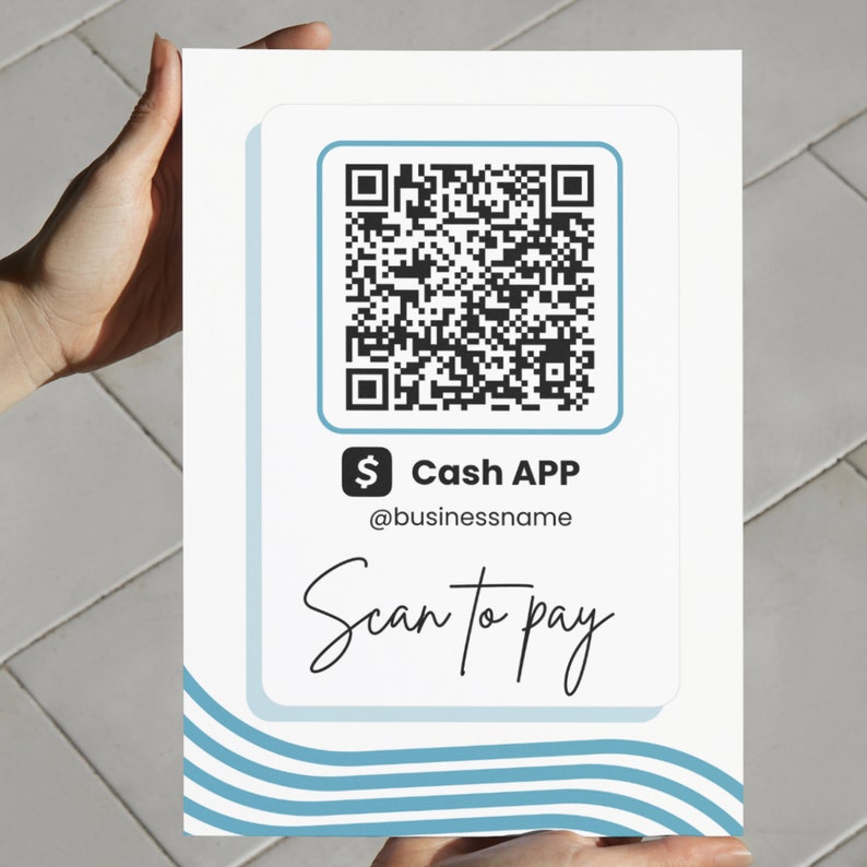 Cashapp Printable Payment Sign, QR Code Sign, Scan to Pay Template ...