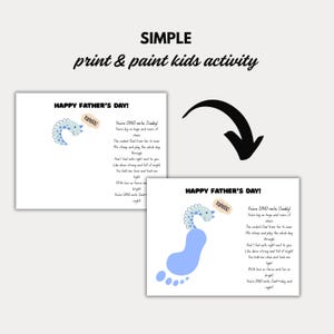 Father’s Day Footprint Craft for Kids With Poem, Printable Templates ...