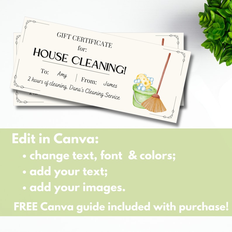 House Cleaning Gift Certificate Template, New Mom Gift Voucher ...