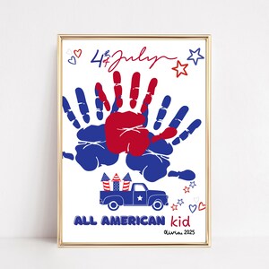 4th of July Handprint, Footprint Art, Patriotic Crafts, Kids PDF, Baby ...