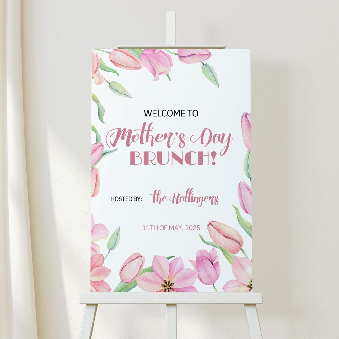 Mother's Day Brunch Welcome Sign, Mom's Day Appreciation Gift Tea Party ...