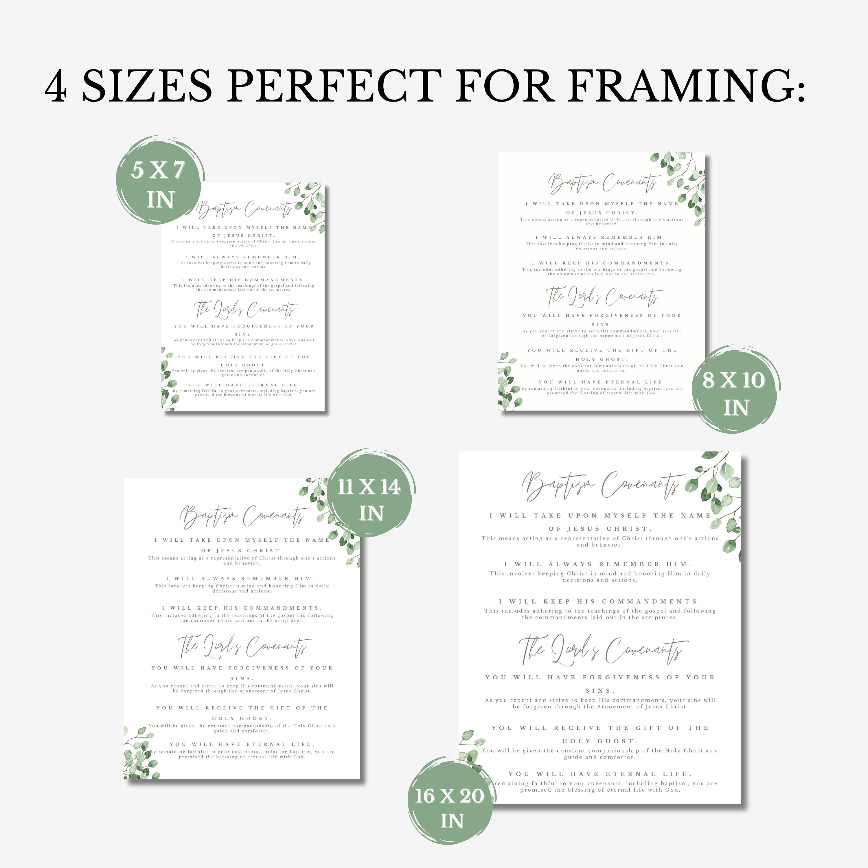 LDS Baptism Covenants Print Religious Wall Art, Baptismal Promises, LDS ...