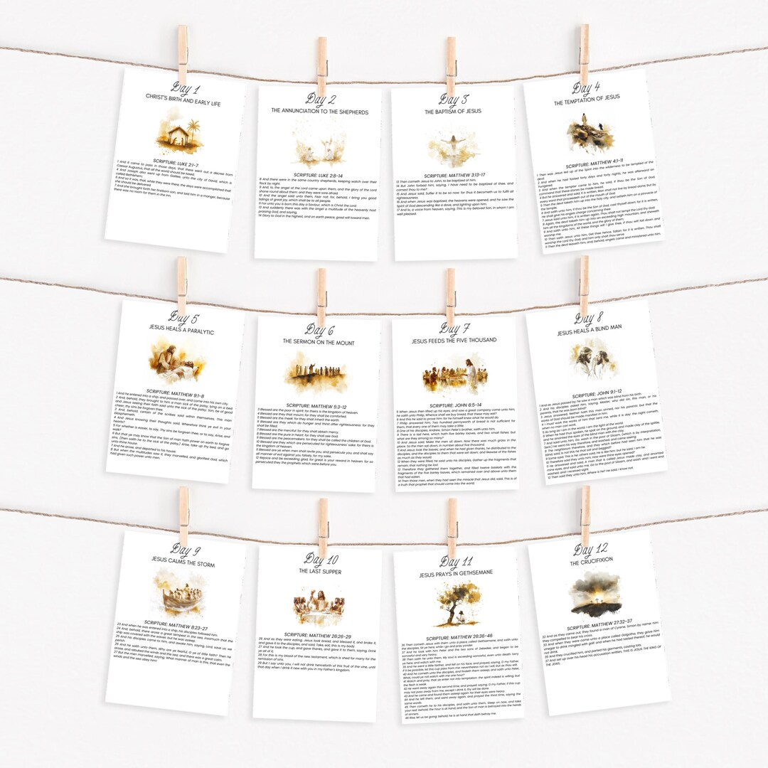 LDS Easter Countdown Cards Printable, 14-day Easter Scripture Study ...