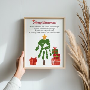 2024 Printable Merry Christmas Handprint Craft Christmas Tree Peom ...