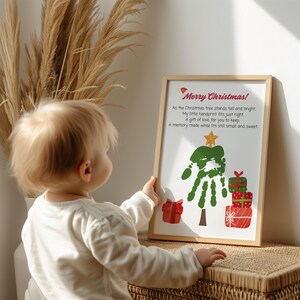 2024 Printable Merry Christmas Handprint Craft Christmas Tree Peom ...