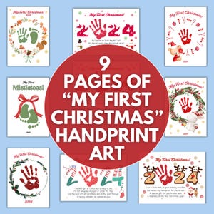 My First Christmas 2024 Handprint Art Bundle, Baby Keepsake Craft ...