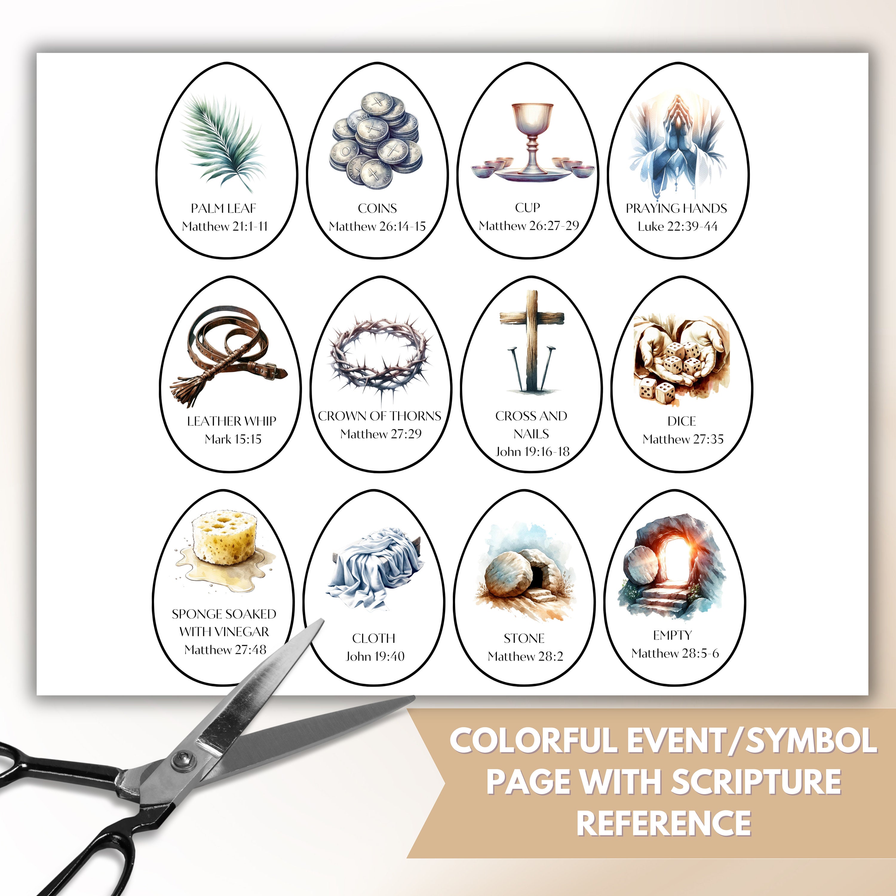 Resurrection Eggs Easter Bible Game Printable, Scripture Reference ...