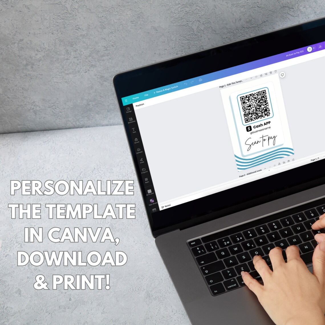 Cashapp Printable Payment Sign, QR Code Sign, Scan to Pay Template ...