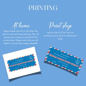 Christmas Movie Marathon Night Gift Coupon Editable Template, Surprise ...