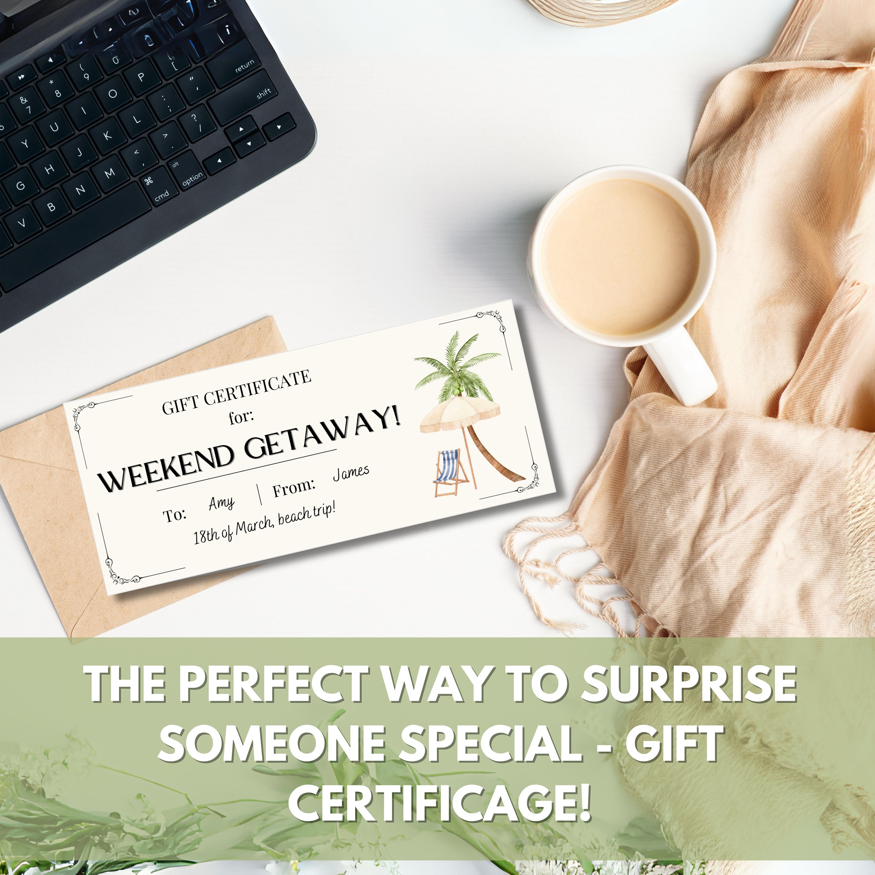 Weekend Getaway Gift Voucher Printable, Weekend Away Gift Coupon ...