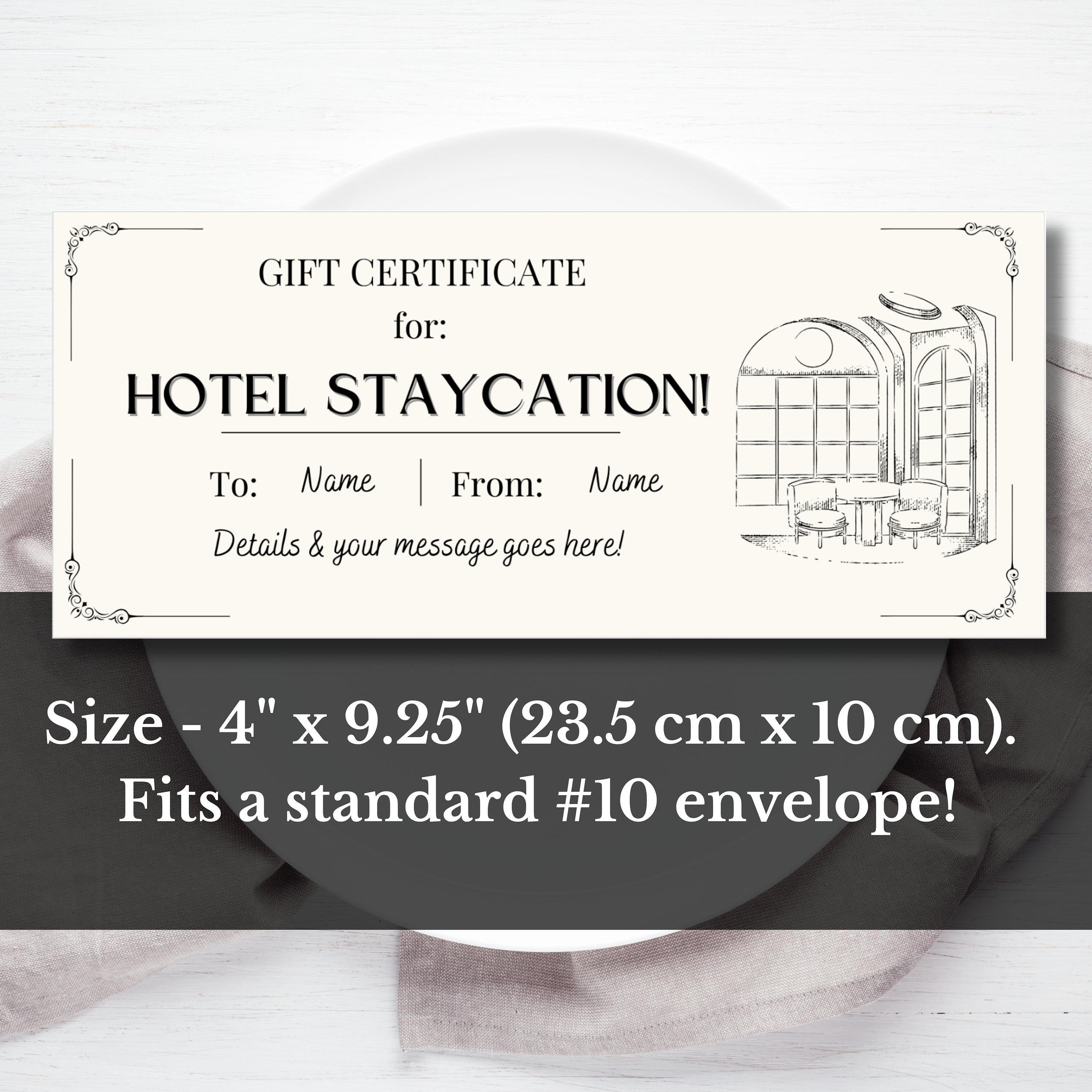 Hotel Staycation Gift Coupon Template, Anniversary Gift Certificate ...