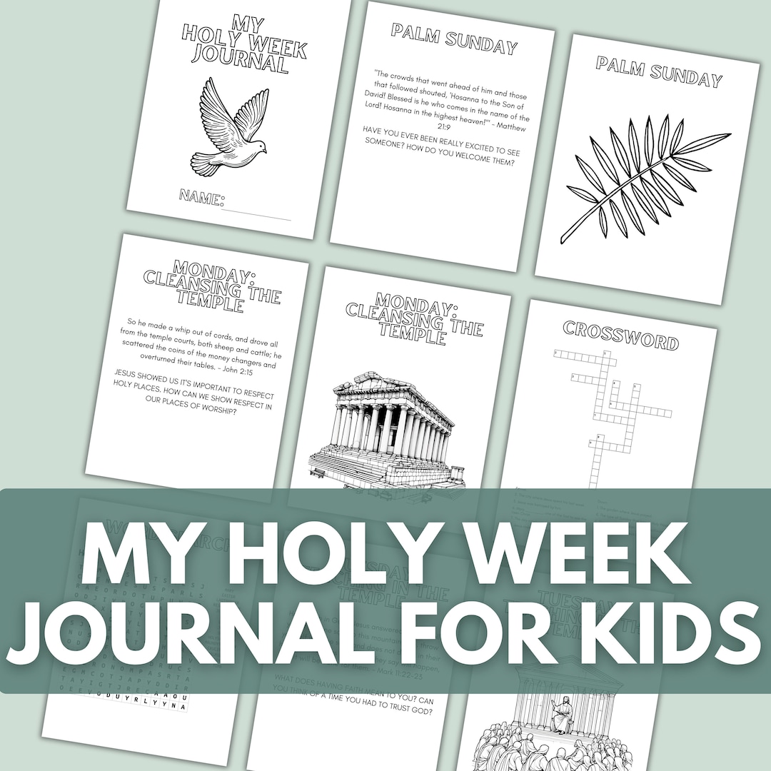 Holy Week Printable Journal for Kids: Easter Reflections & Coloring ...