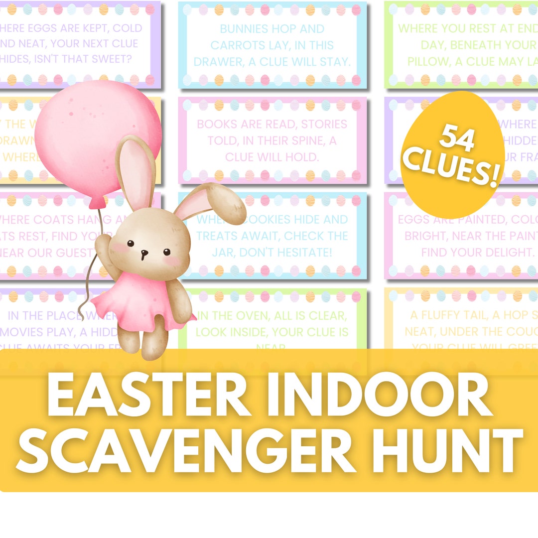 Indoor Easter Egg Scavenger Hunt for Teens and Adults, Indoor Egg Hunt ...