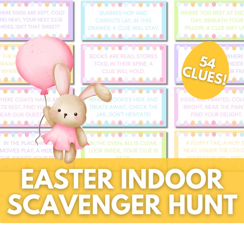 Indoor Easter Egg Scavenger Hunt for Teens and Adults, Indoor Egg Hunt ...