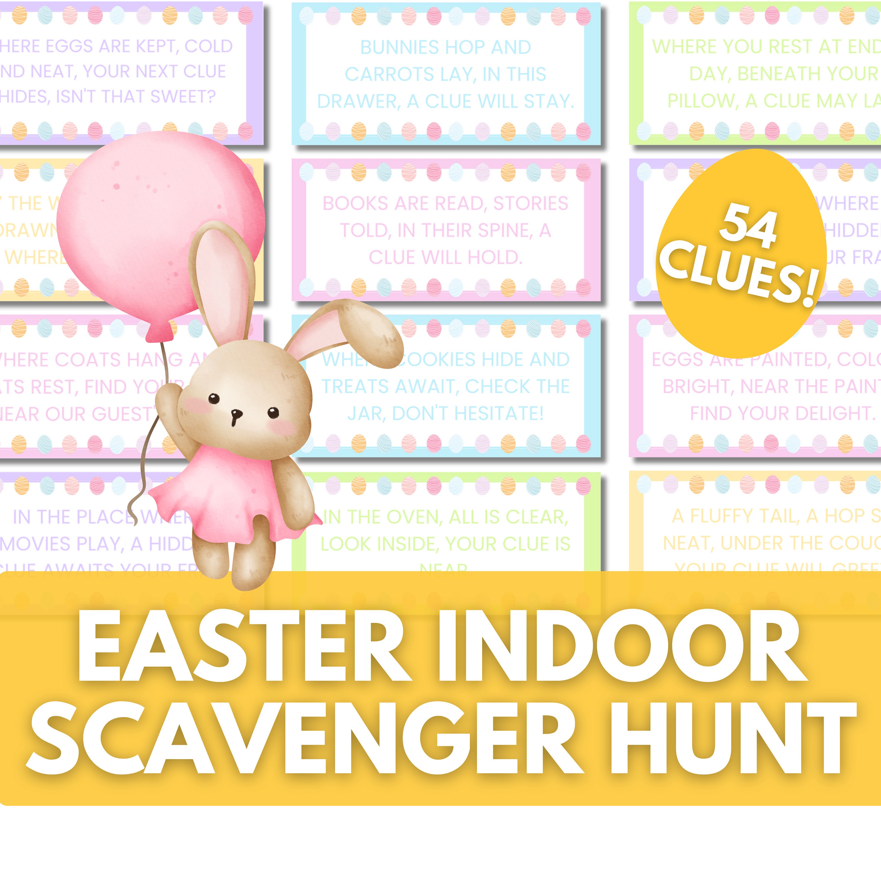 Indoor Easter Egg Scavenger Hunt for Teens and Adults, Indoor Egg Hunt ...
