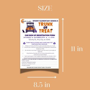 Customizable Halloween Sign up Sheet, Editable Trunk or Treat ...