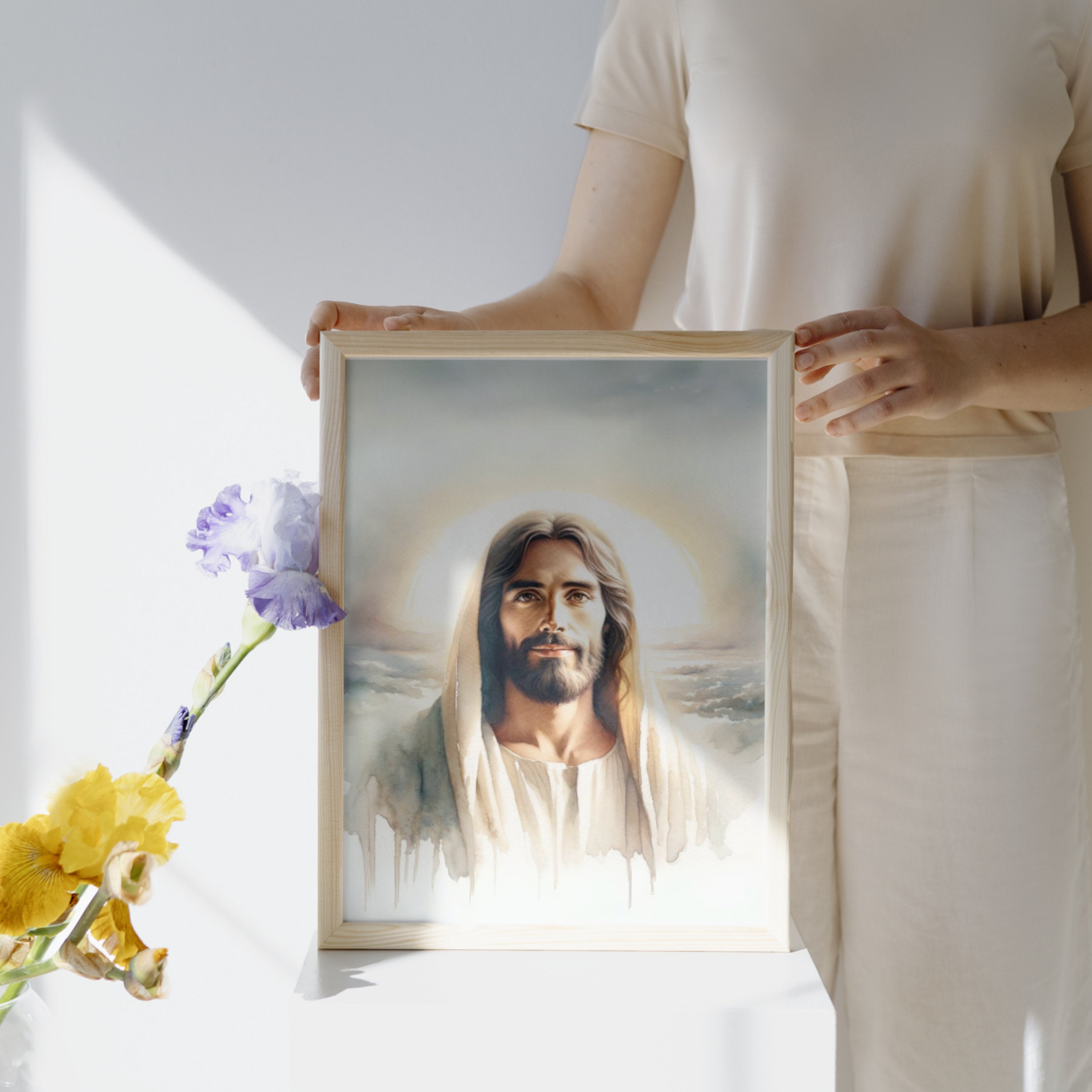 Jesus Portrait Print, Jesus Poster, Picture of Christ Artwork, LDS ...