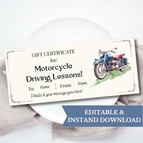 Printable Driving Lesson Voucher - Etsy UK