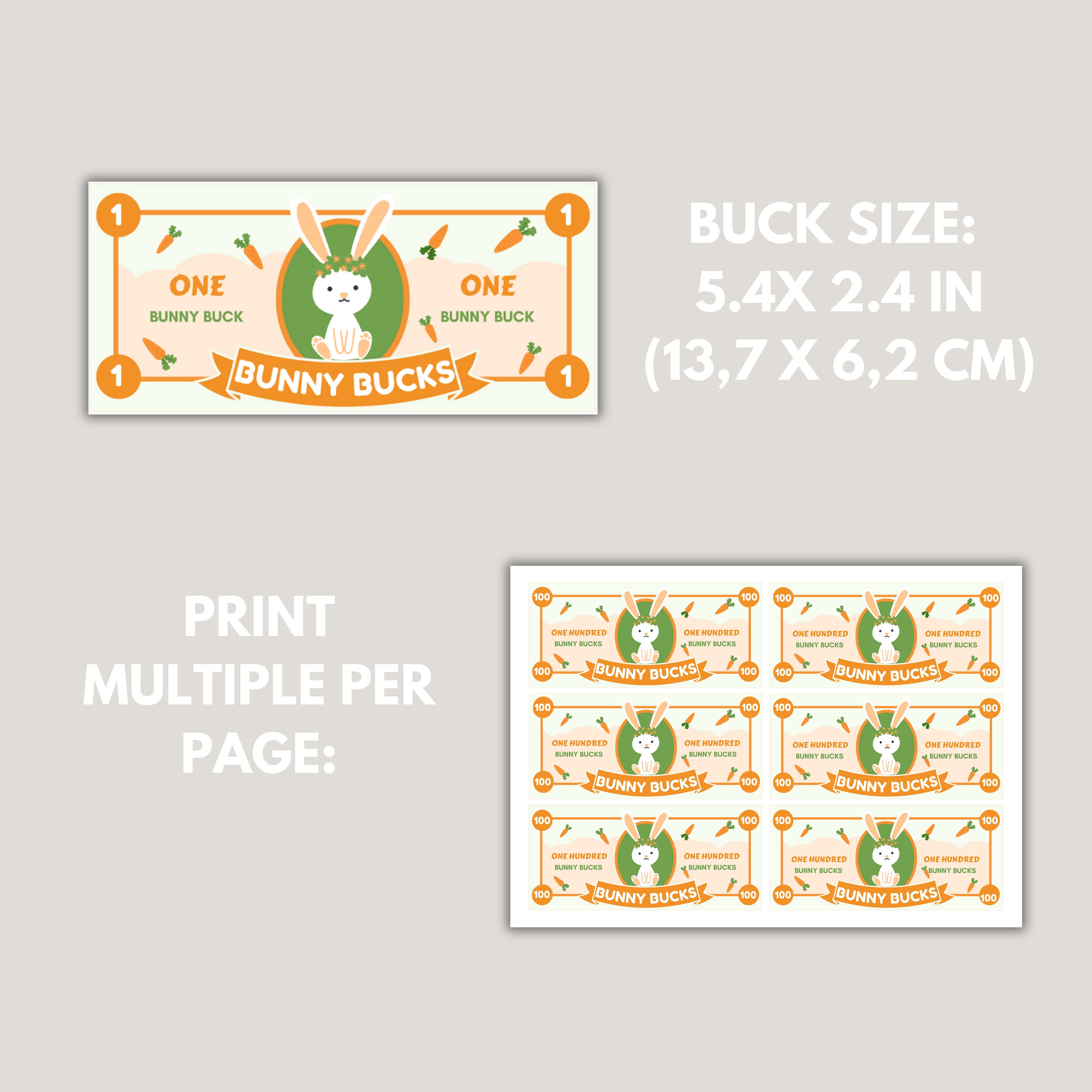 Easter Bunny Bucks Printable Template, Editable Money Reward System for ...