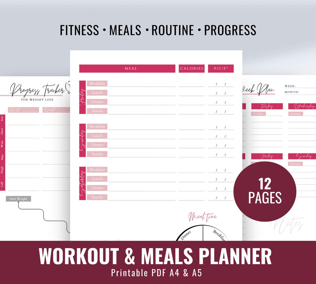 Workout Planner Progress Planner Meal Planner My Routine Tracker Fit ...