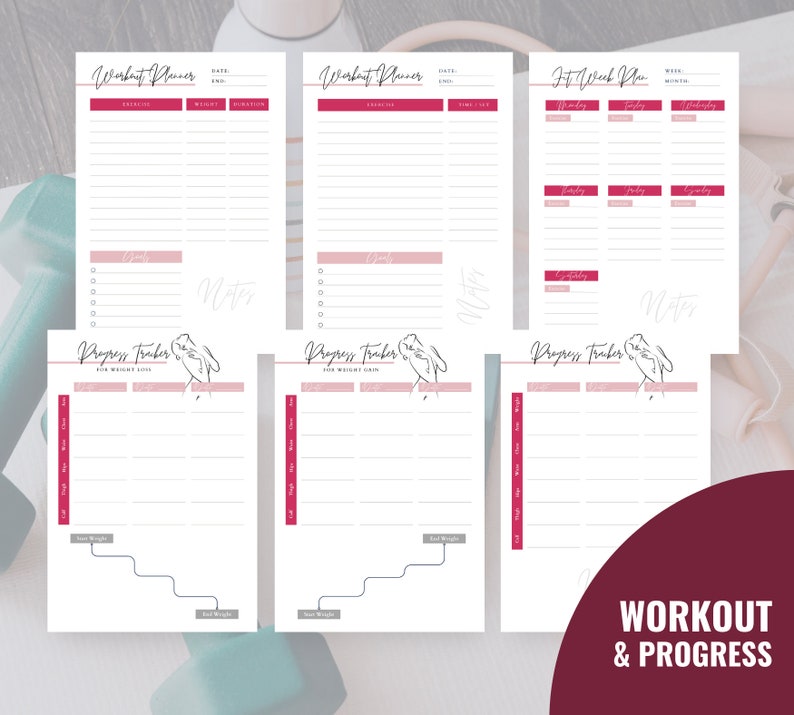 Workout Planner Progress Planner Meal Planner My Routine Tracker Fit ...