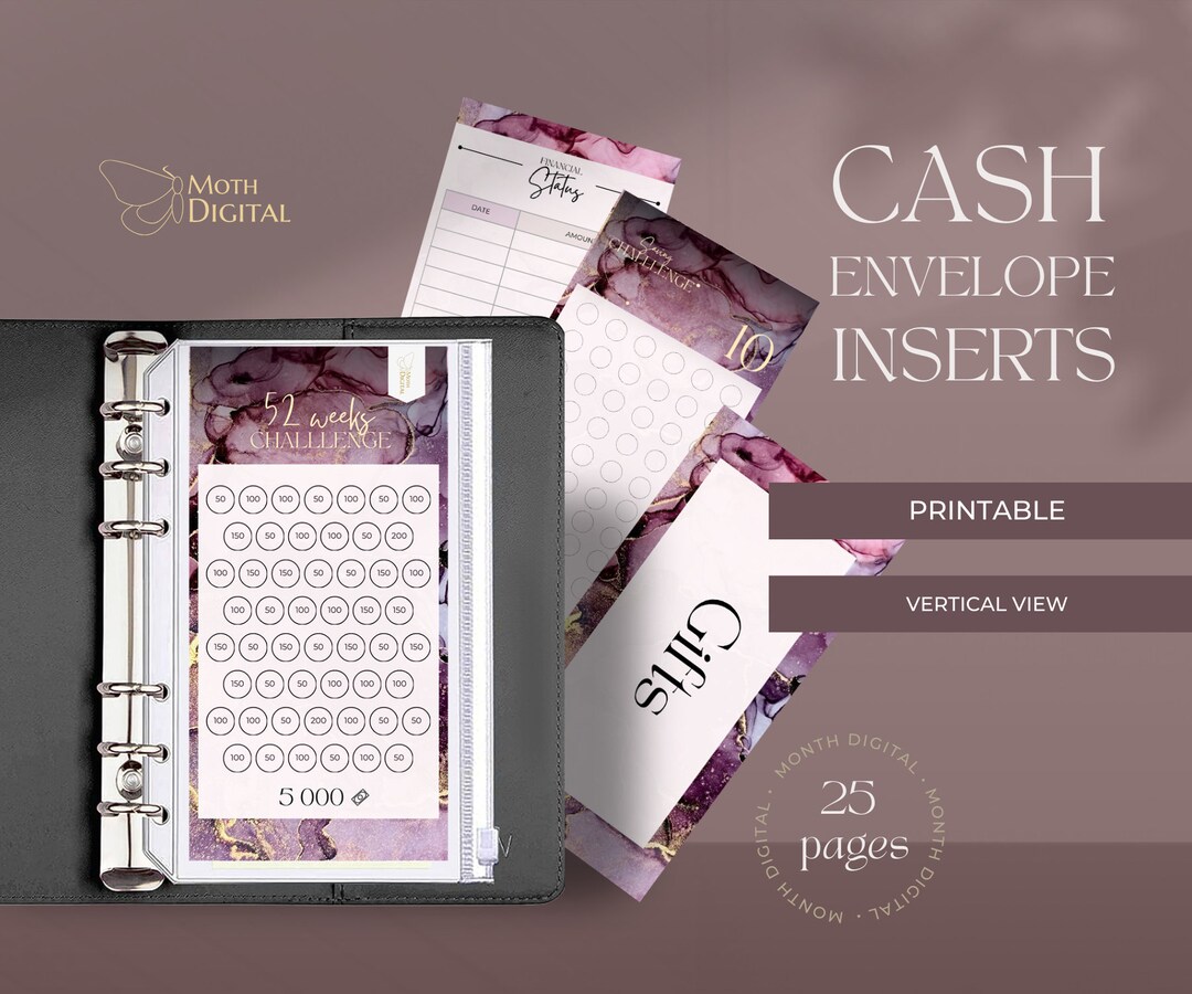 Printable Cash Envelope Inserts, Cash Stuffing, Financial Goals Saving ...
