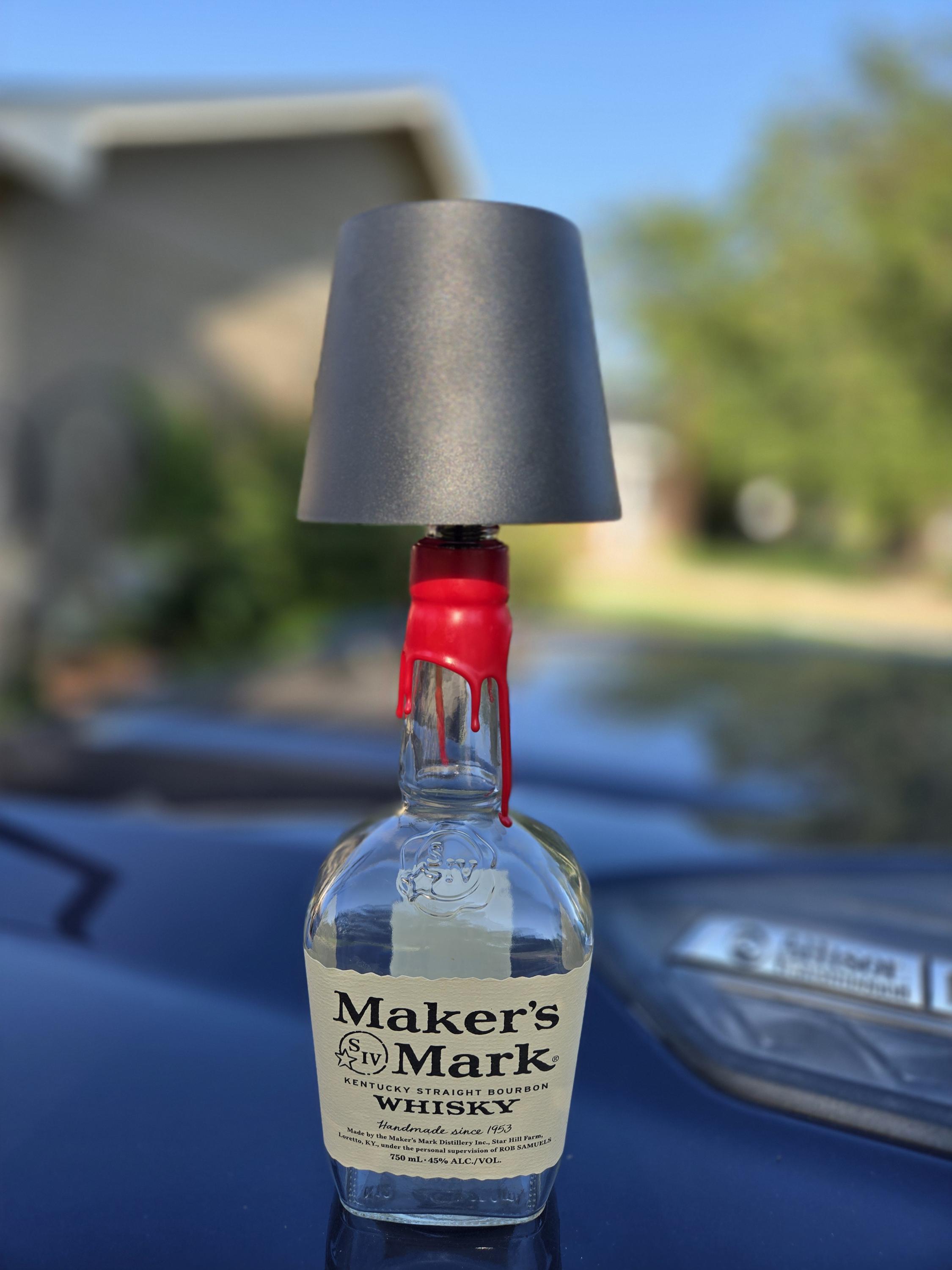 Whiskey Bottle Lamp, Handmade Liquor Light, Rechargeable Cordless Bar ...