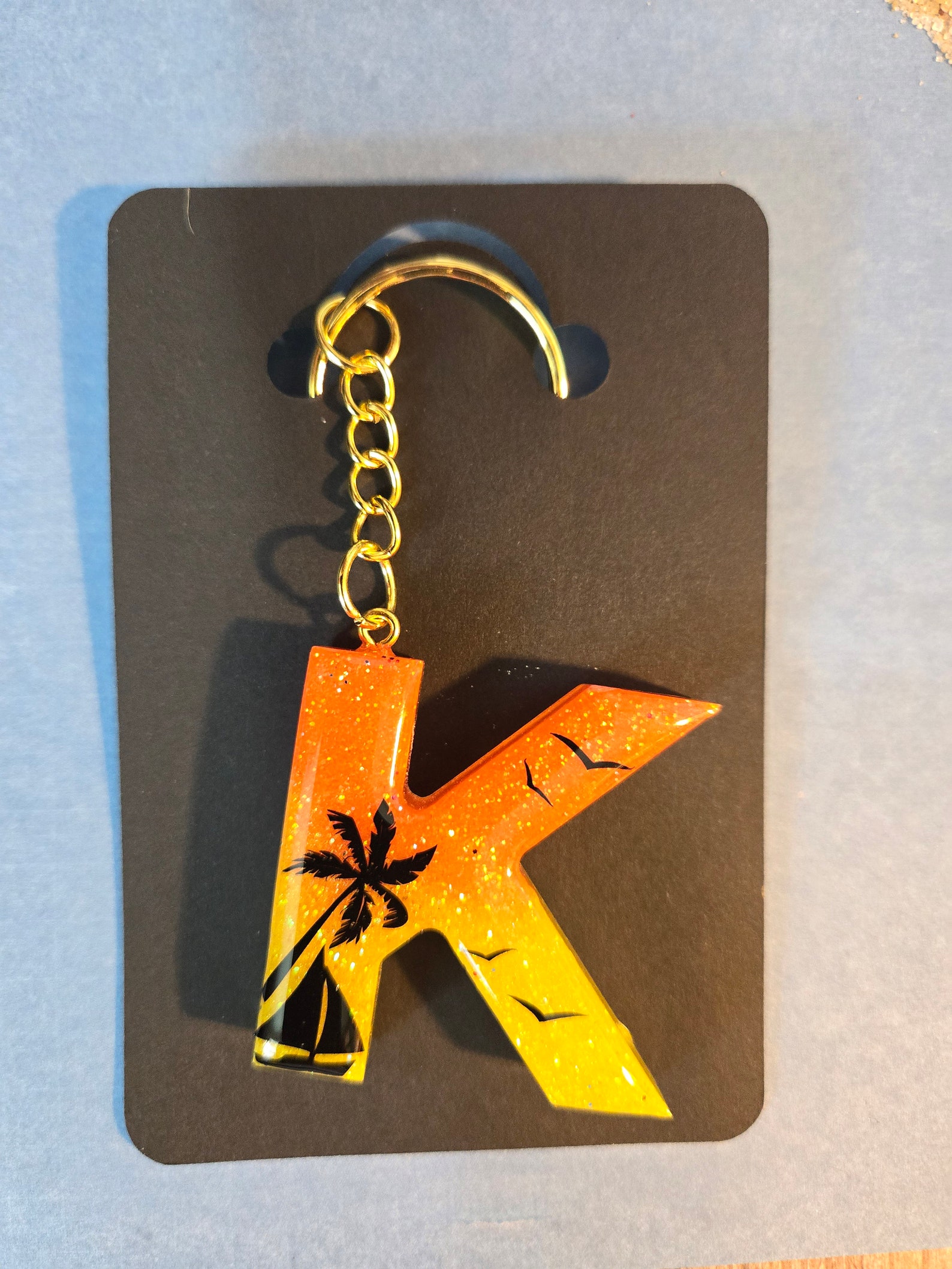 Sunset Beach Themed Letter K Keychain or Backpack Decoration - Etsy Canada
