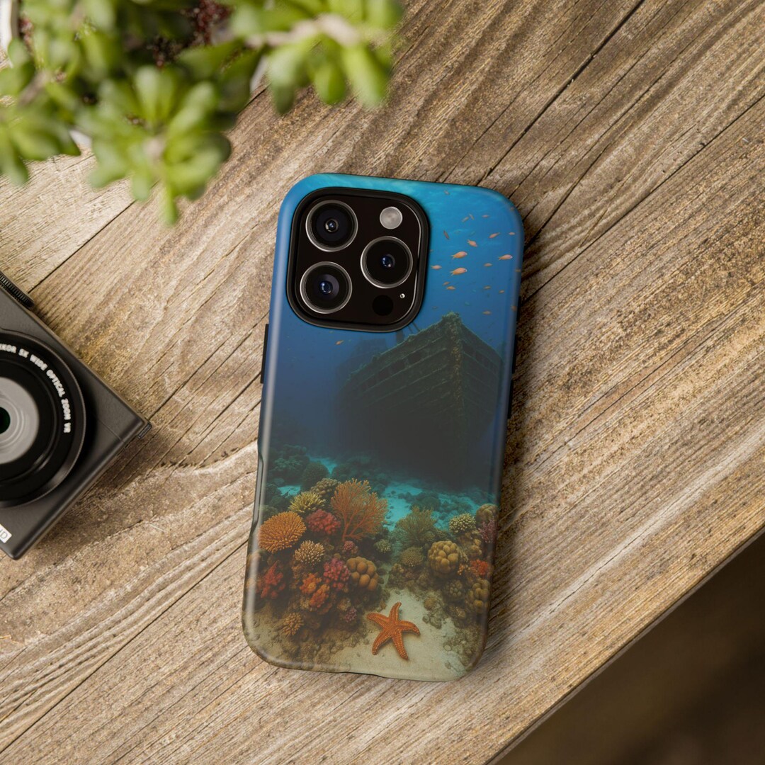 Underwater Shipwreck iPhone Case: Coral Reef Ocean Scene - Beach Lover ...