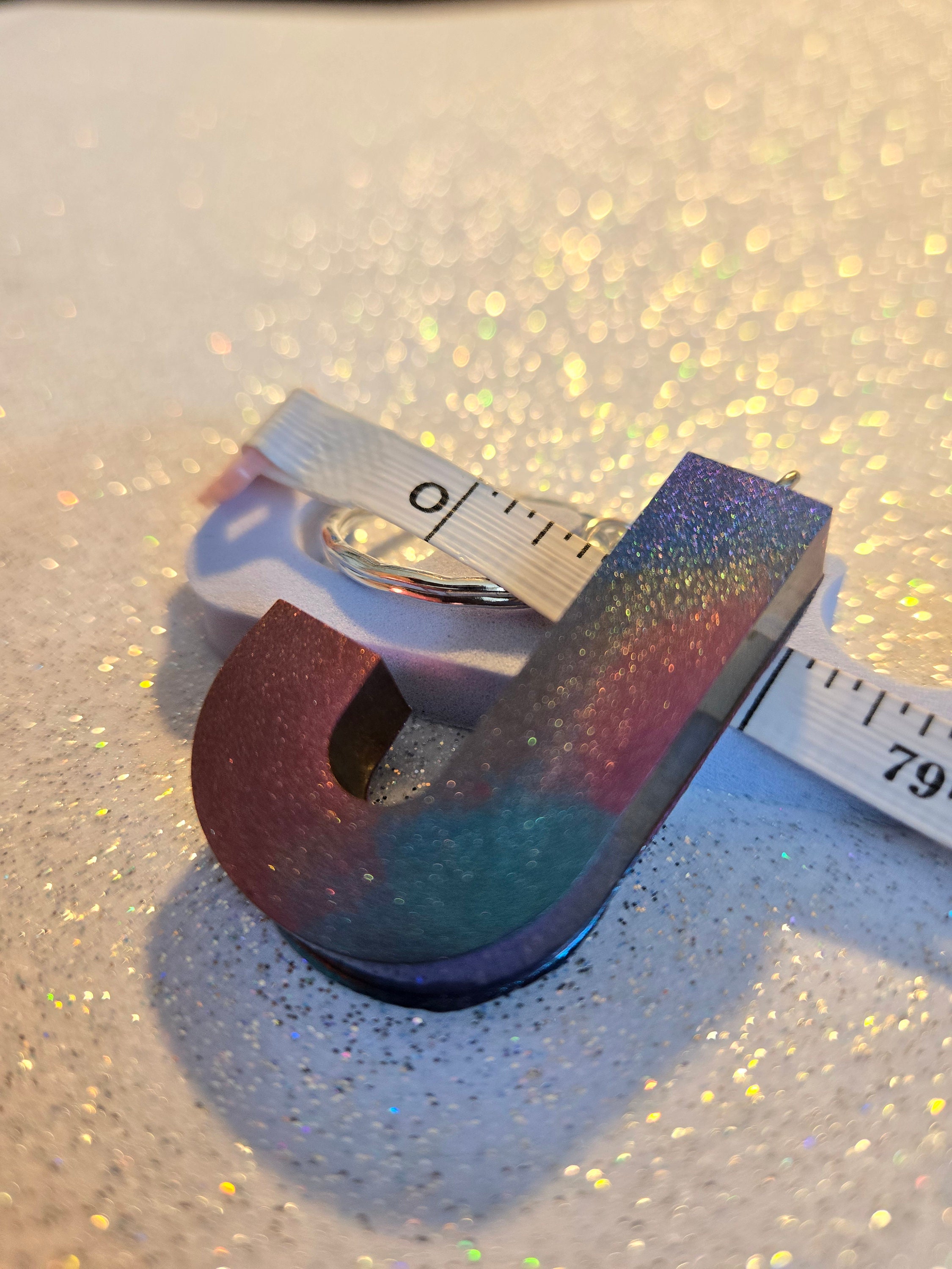 Resin Letter J Keychain: Personalized Initial Charm, Sunset Beach ...