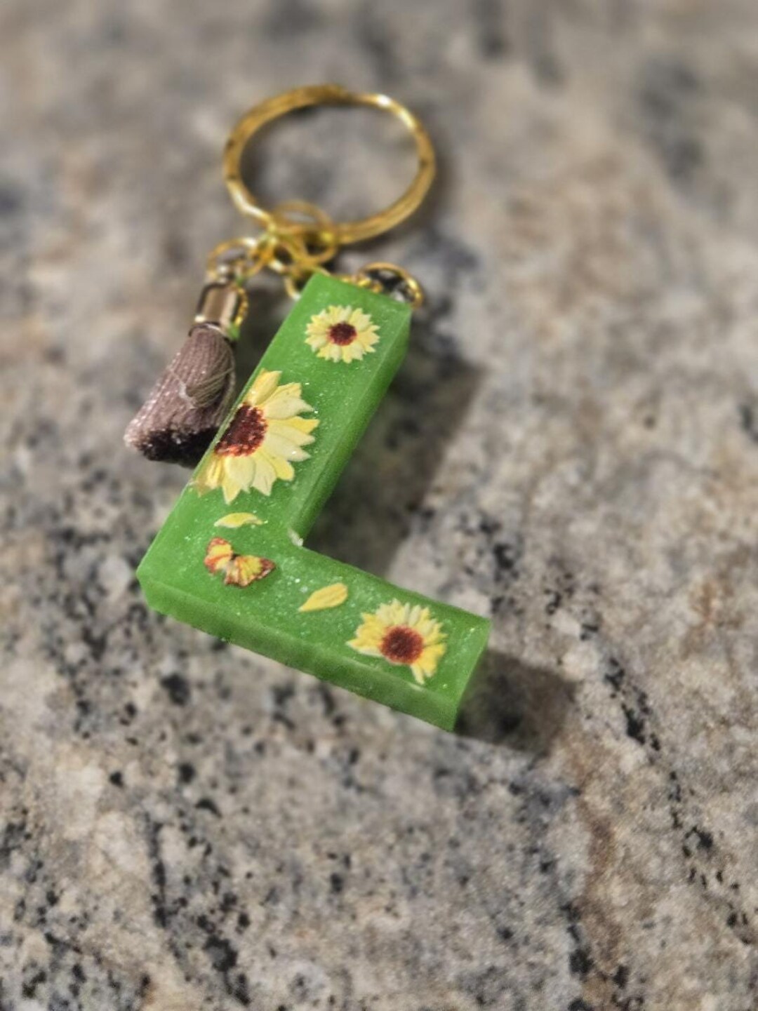 Sunflower Themed Letter L Keychain or Backpack Decoration - Etsy