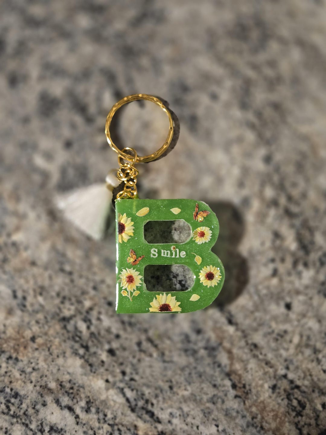 Sunflower Themed Letter B Keychain or Backpack Decoration - Etsy