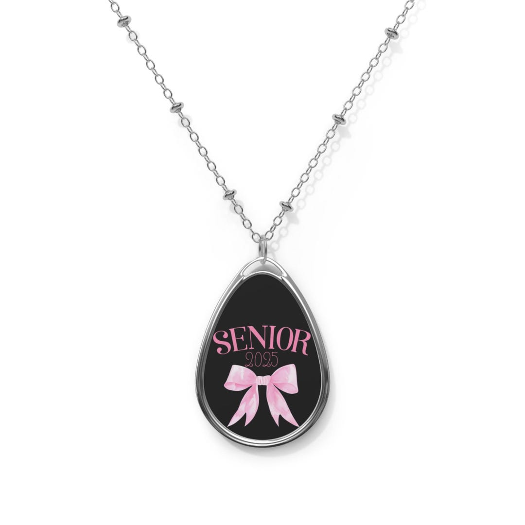 Senior 2025 Necklace and Pink Bow, Coquette Aesthetic Graduation ...