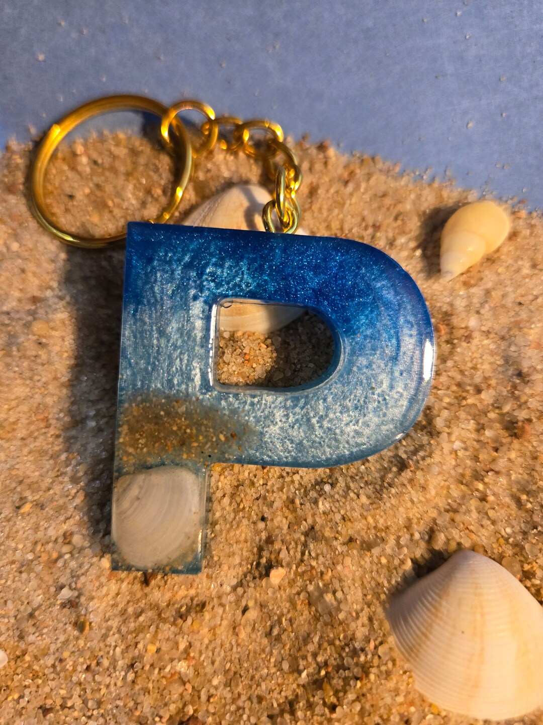 Beach Themed Letter P Resin Keychain or Backpack Decoration - Etsy