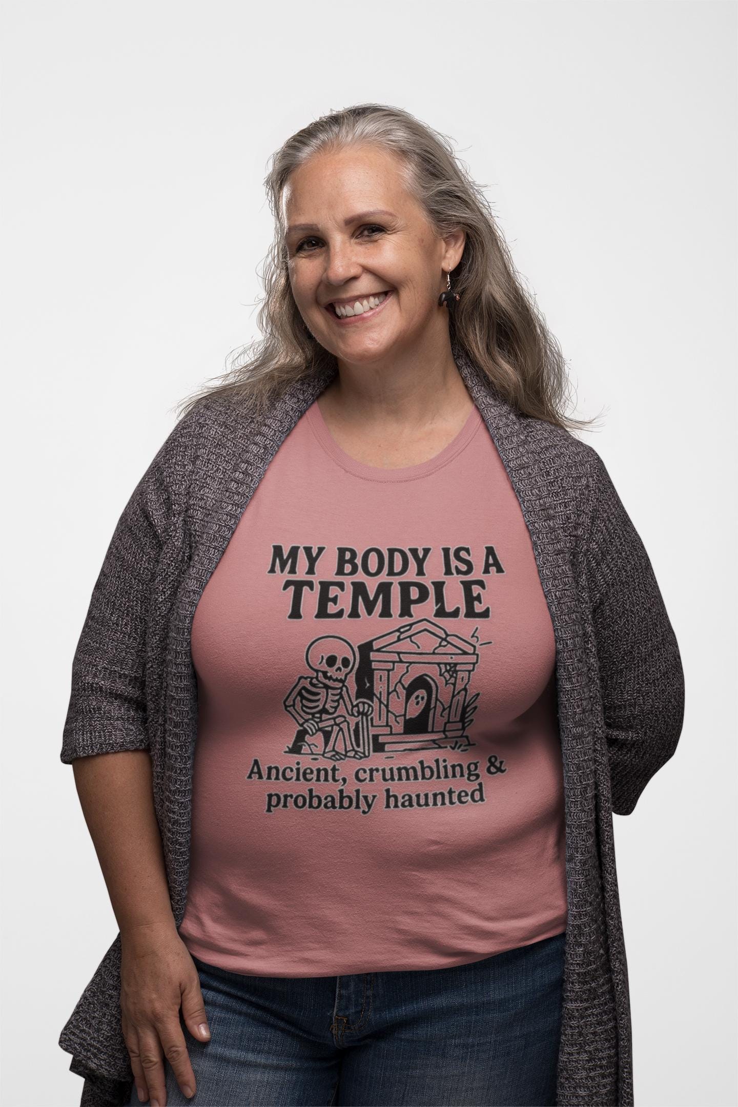 My Body is a Temple Skeleton Tee: Funny Graphic Unisex Cotton T-shirt ...