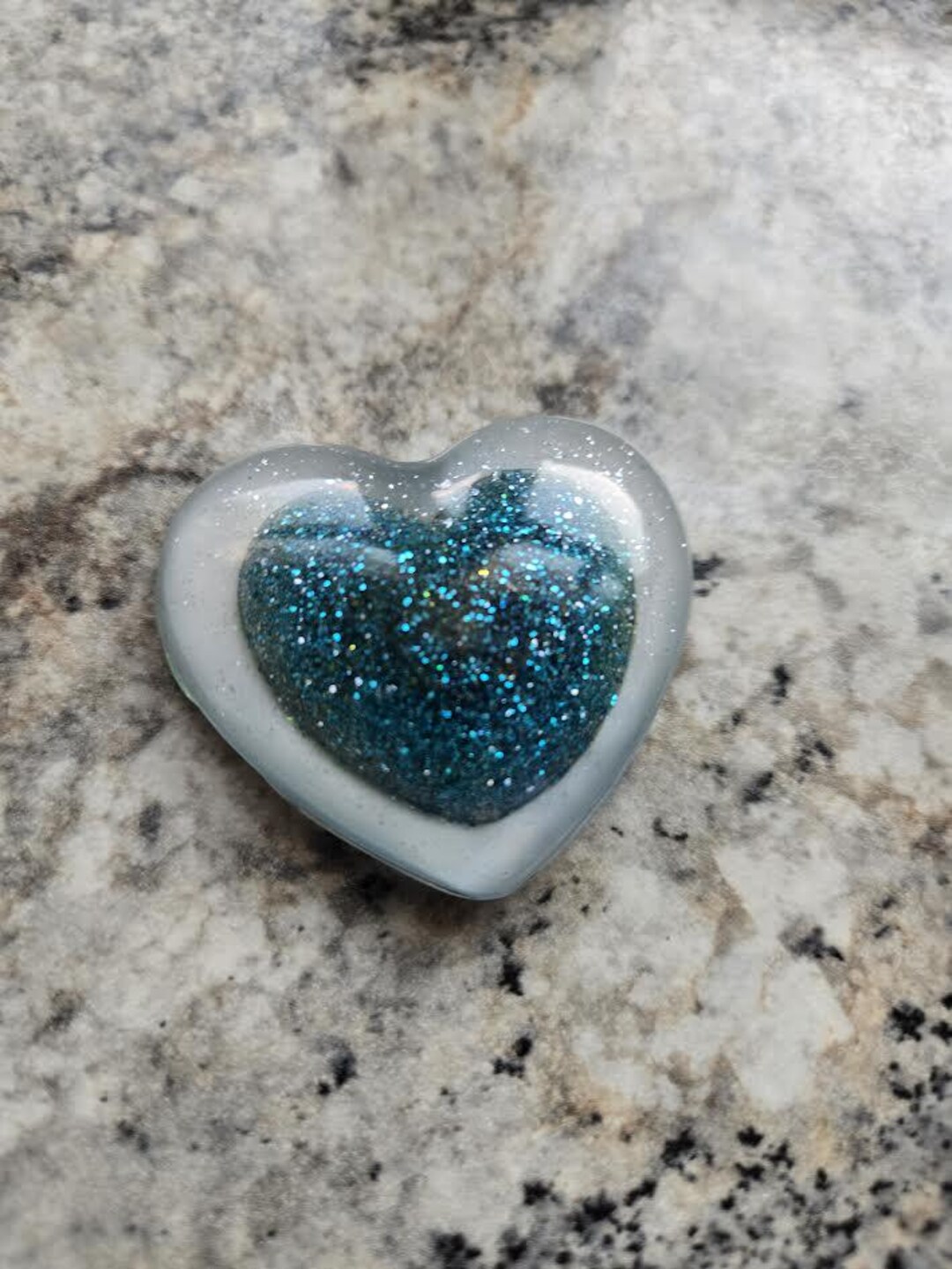 Glitter Blue Heart Pocket Hug – Handcrafted Resin Gift Token ...