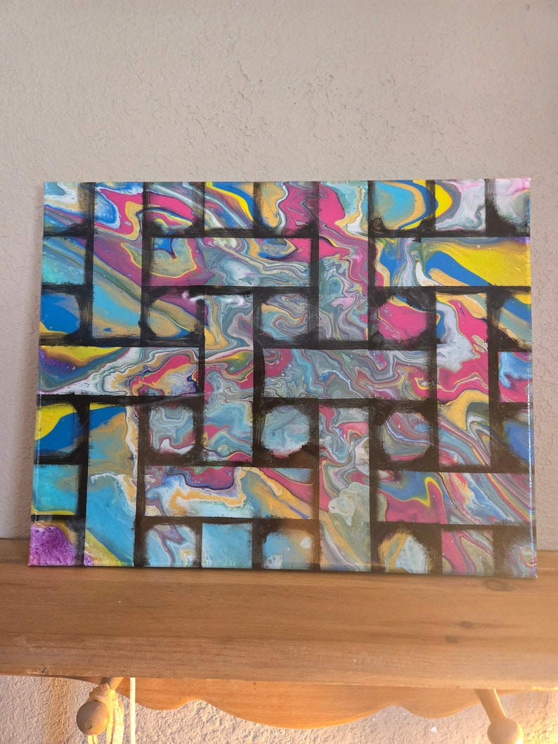 Acrylic and Metallics 3D Paint Pour Painting - Etsy