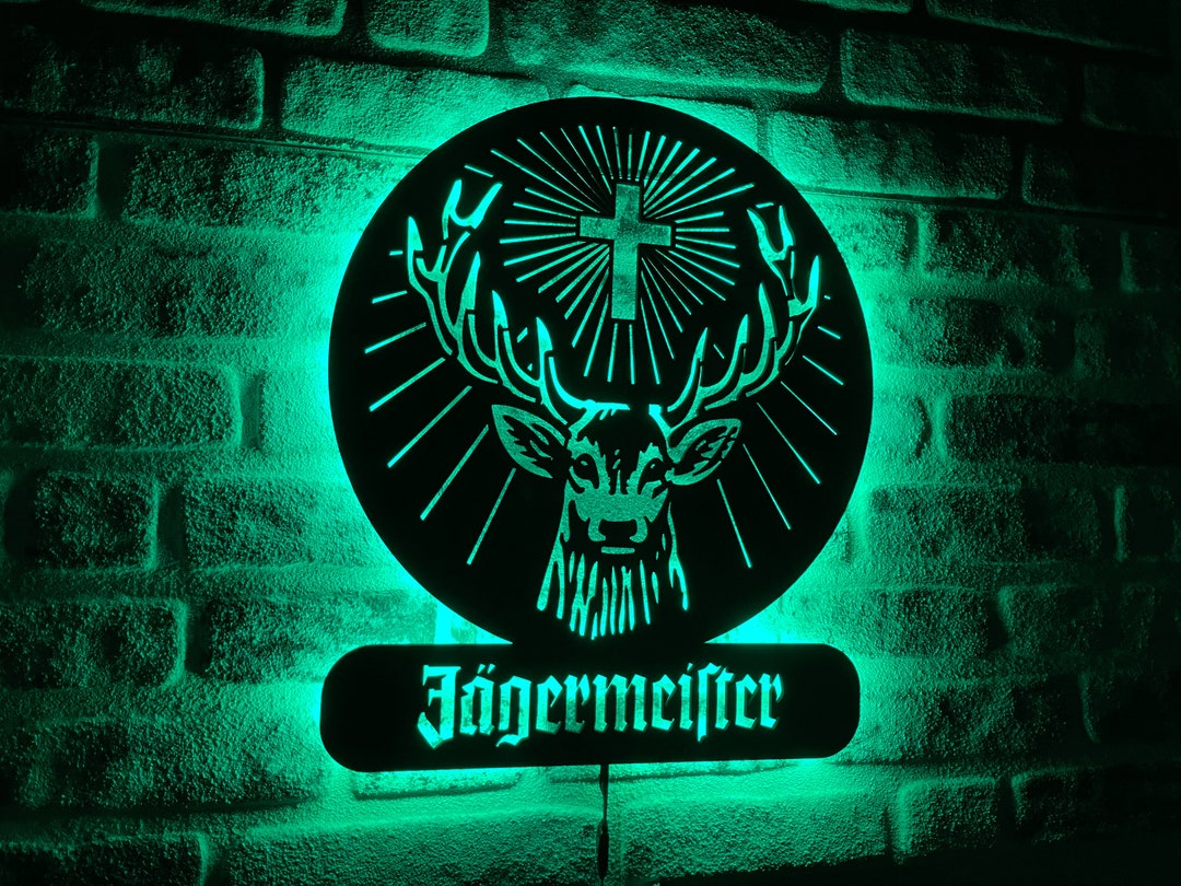 Jagermeister Led Sign, Neon Sign, Jagermeister Wall Art, Jagermeister ...