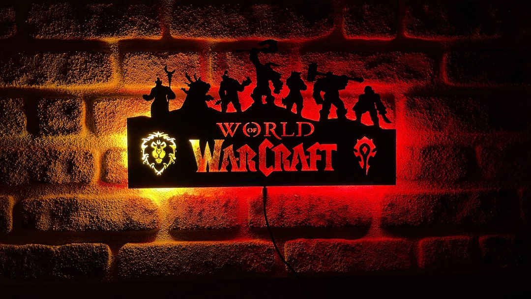 Word of Warcraft Lighted Sign Neon Sign Wow Characters Wall - Etsy