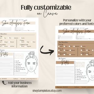 Editable Client Intake Form Template for Estheticians and Skincare Professionals - Canva ...