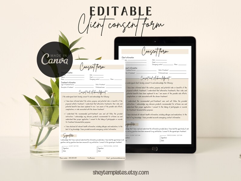 Editable Client Consent Form Template for Estheticians and Skincare ...
