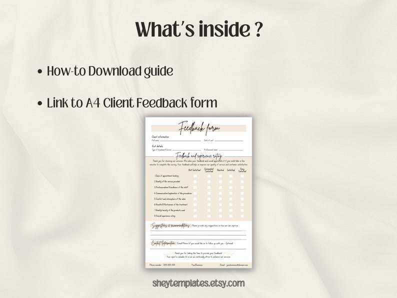 Editable Client Feedback Form Template for Estheticians and Skincare ...