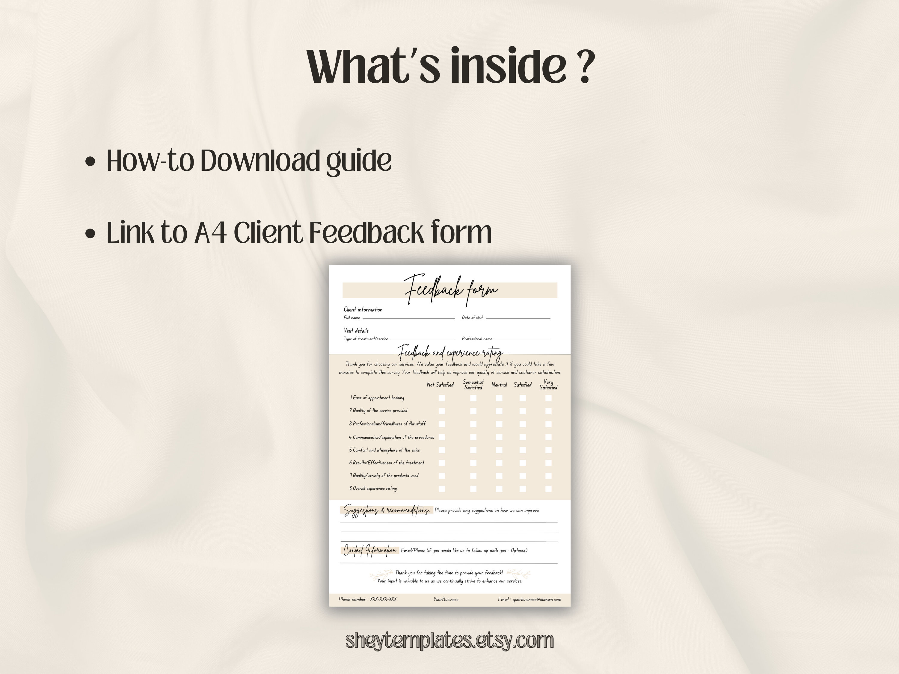 Editable Client Feedback Form Template for Estheticians and Skincare ...